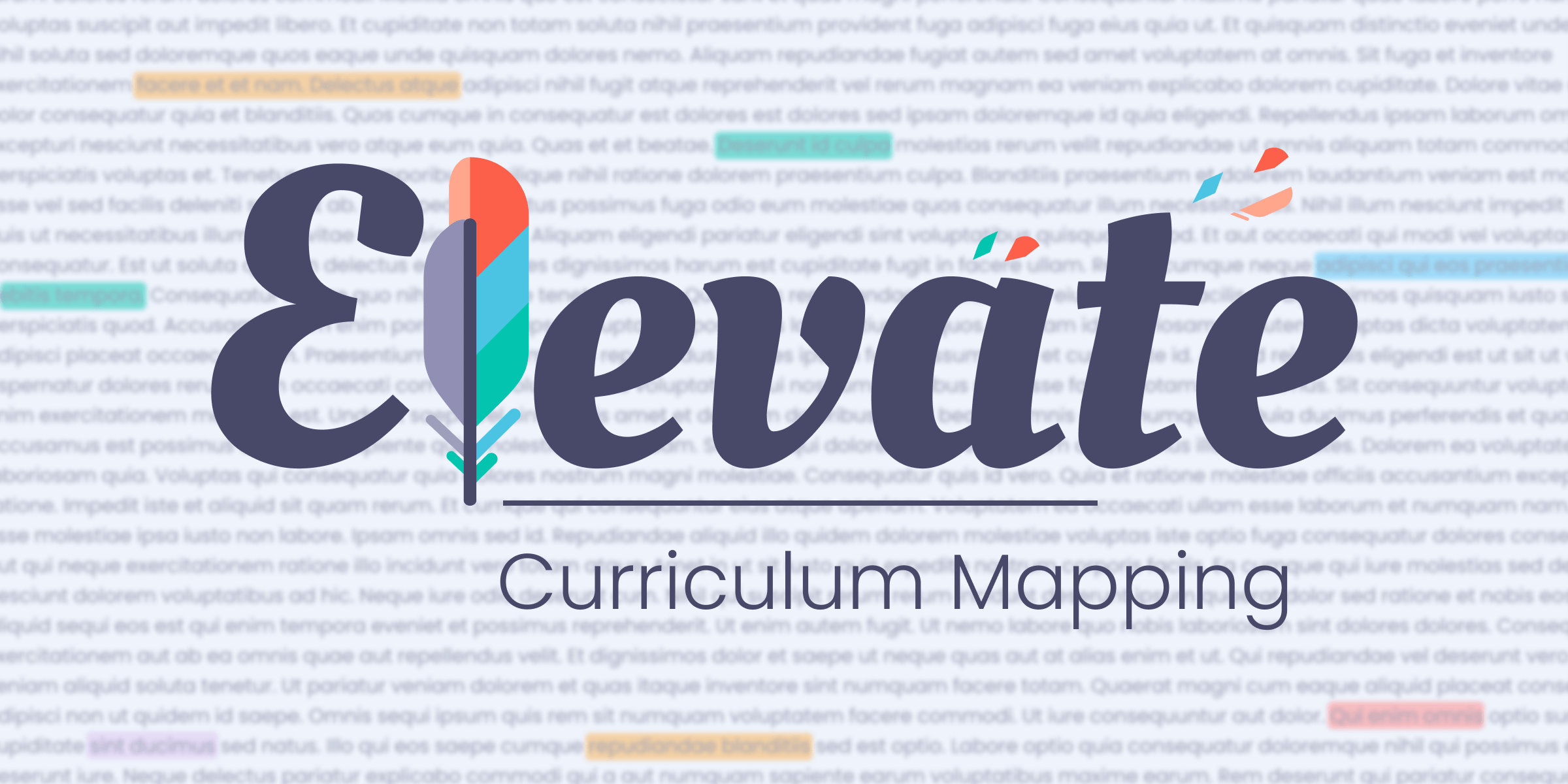 Elevate - Curriculum Mapping